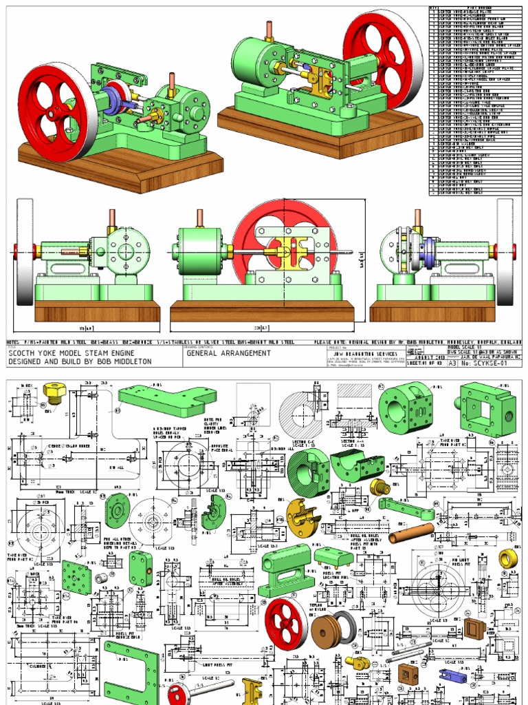 General Arrangement Scocth Yoke Model Steam Engine Designed and Build ...