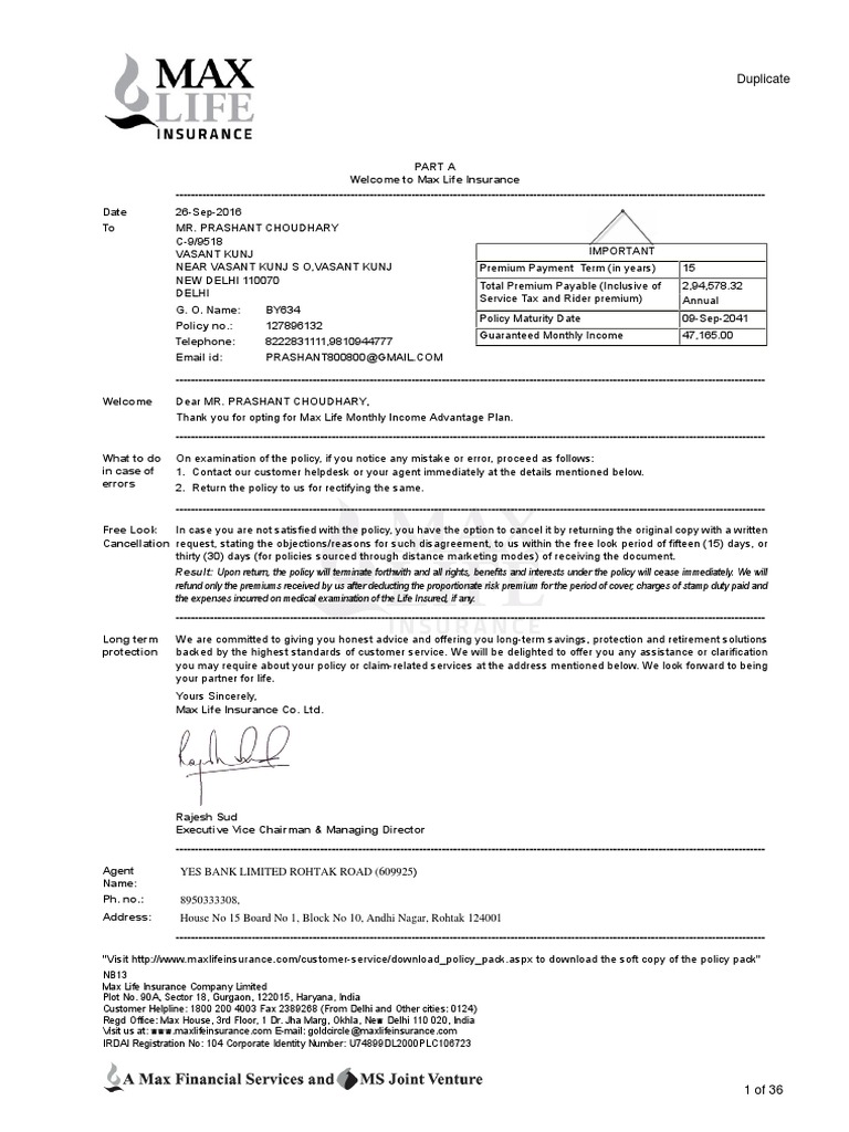 Insurance Policy | PDF | Insurance | Service Industries