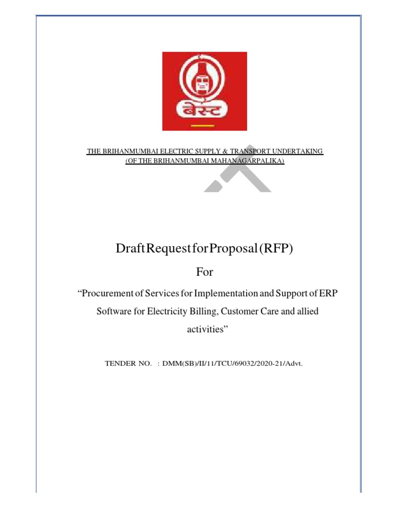 BEST Utility Tender OCT20 | PDF | Enterprise Resource Planning ...