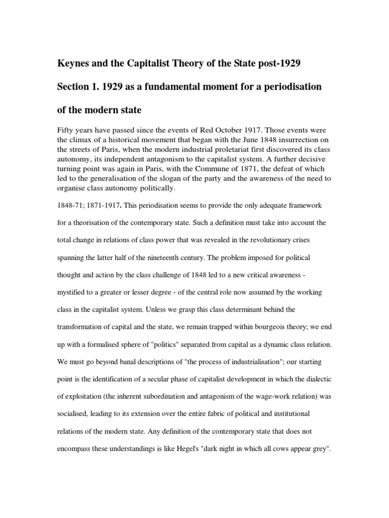 Keynes and The Capitalist Theory of The State | PDF
