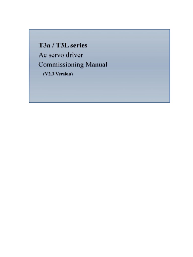T3A-T3L Servo Driver | PDF | Electric Motor | Bit
