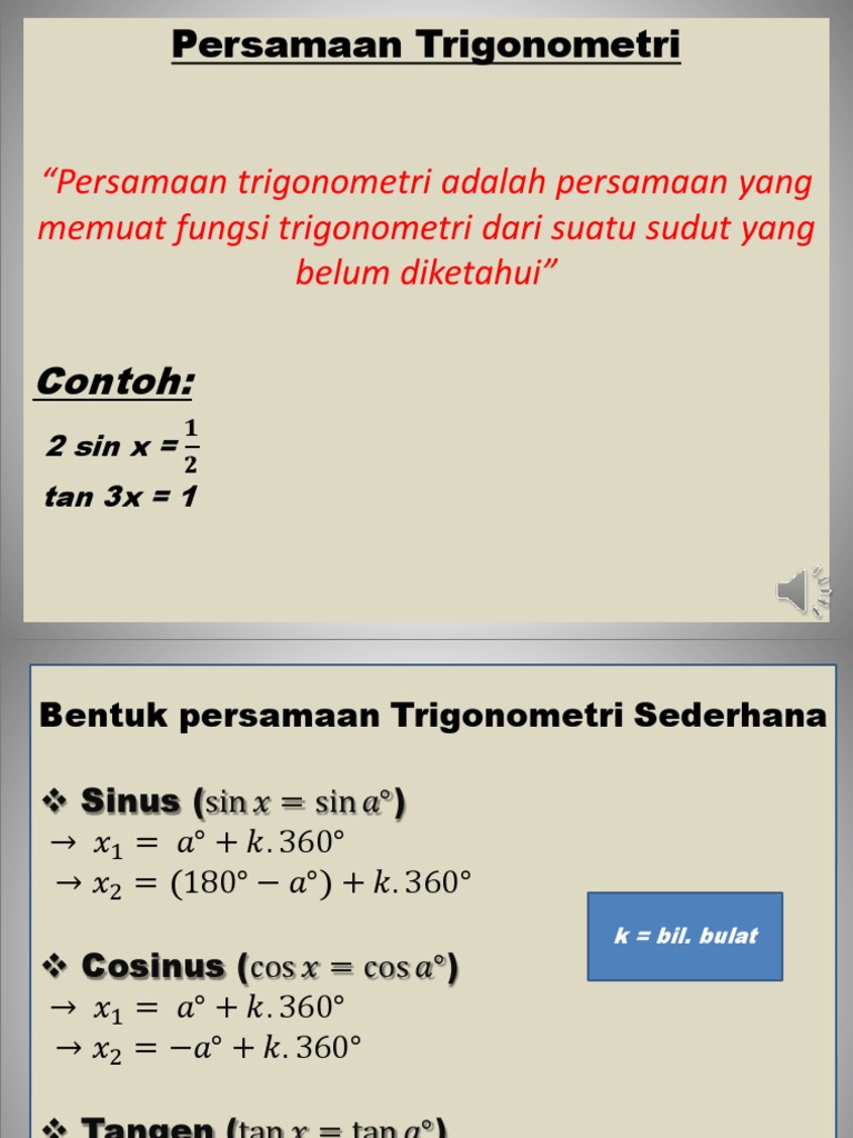 Persamaan Trigonometri Bentuk Sederhana | PDF