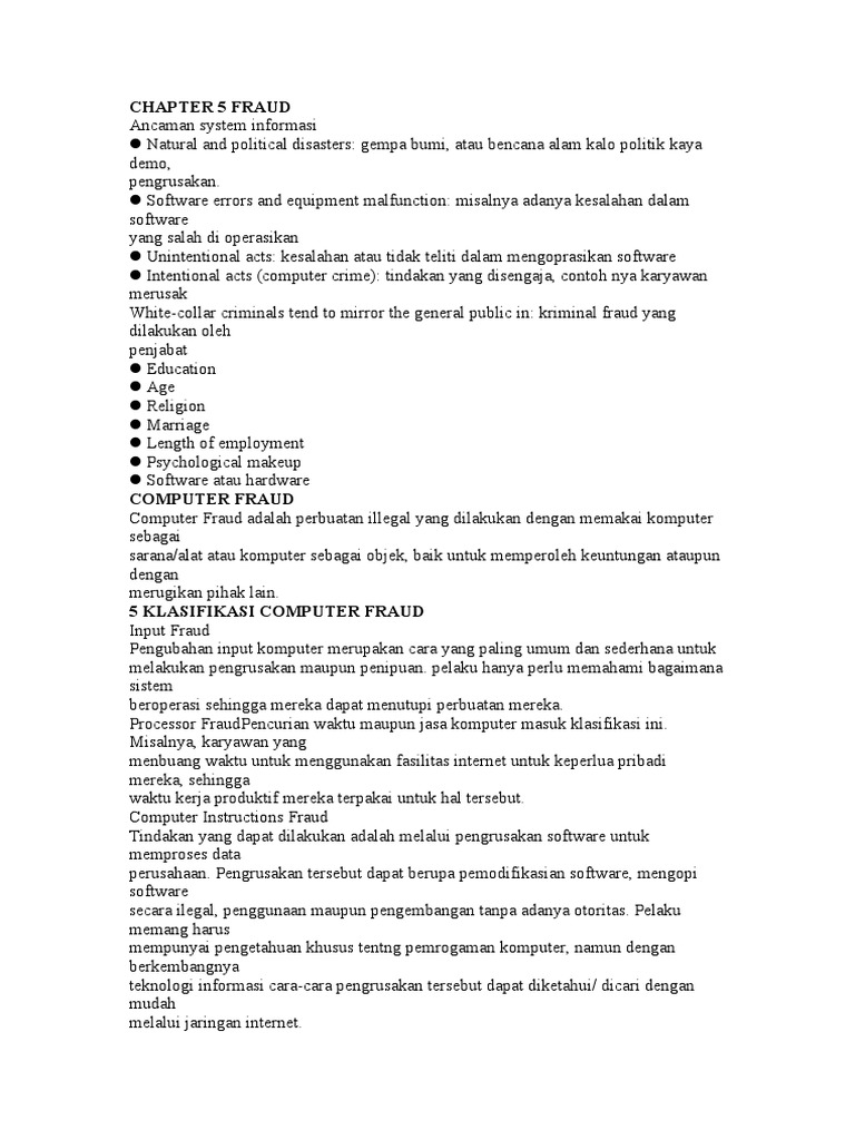 Chapter 5 Fraud | PDF