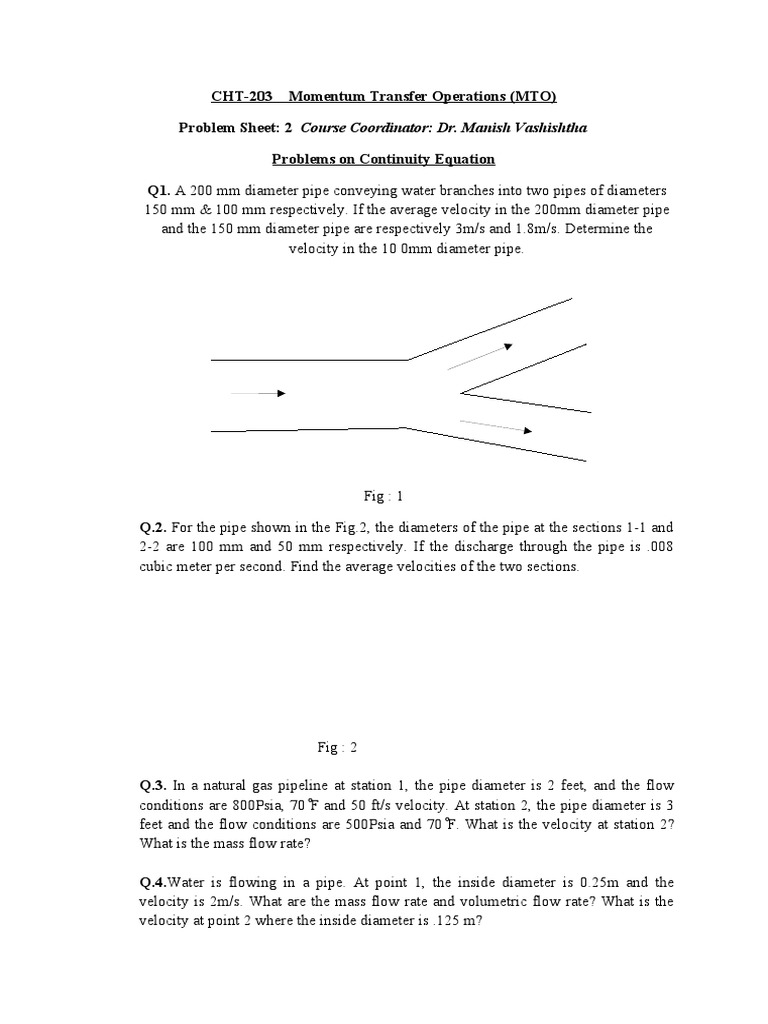 MTO - PROBLEM - SHEETS - 2and 3 | PDF | Pressure Measurement | Pressure