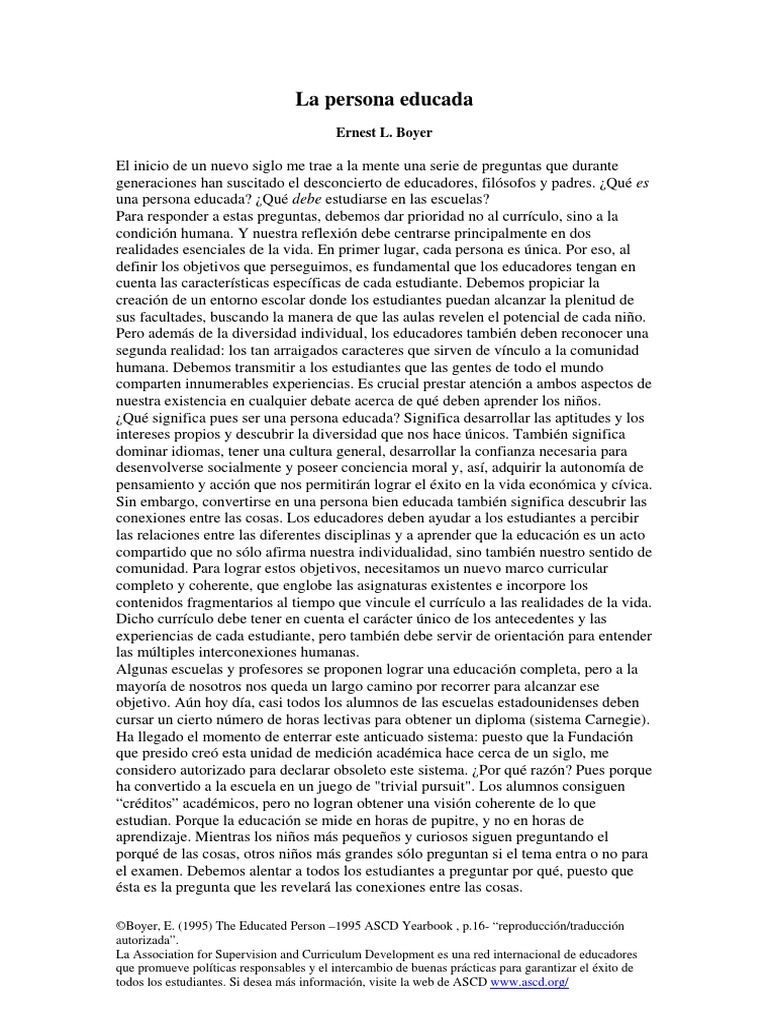 La Persona Educada | PDF | Plan de estudios | Bailes