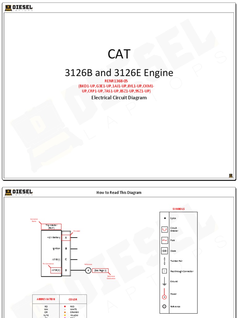 3126B and 3126E Engine: Electrical Circuit Diagram | PDF | Transmission ...
