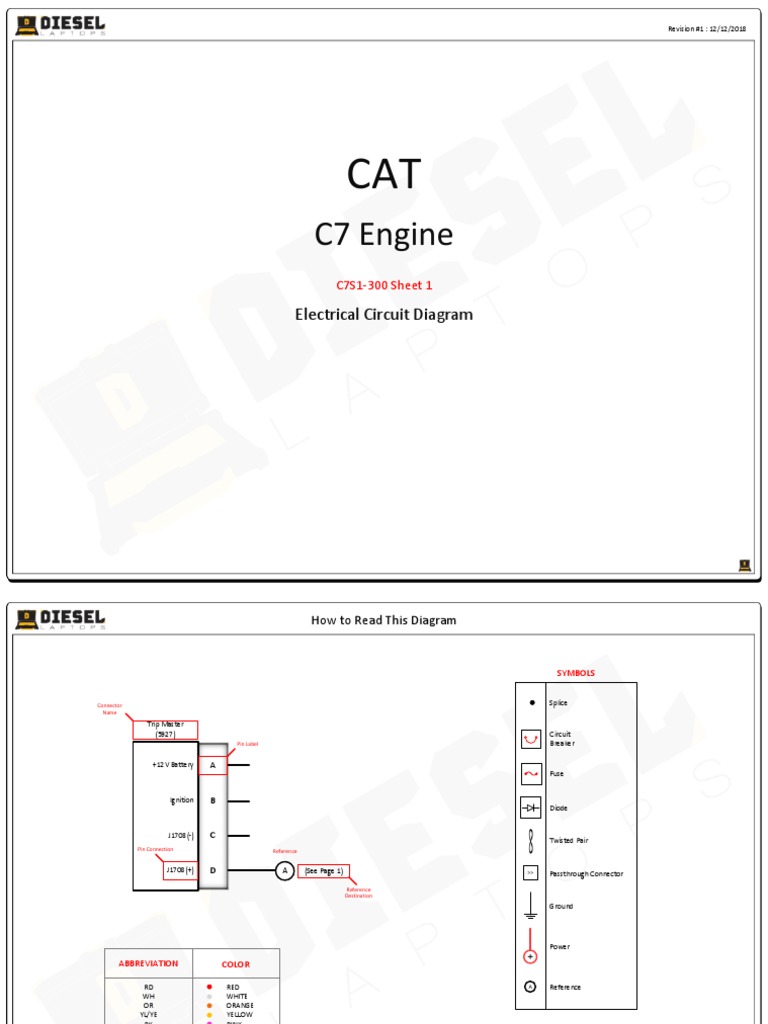 CAT C7 Engine Circuit Diagram | PDF | Turbocharger | Ignition System