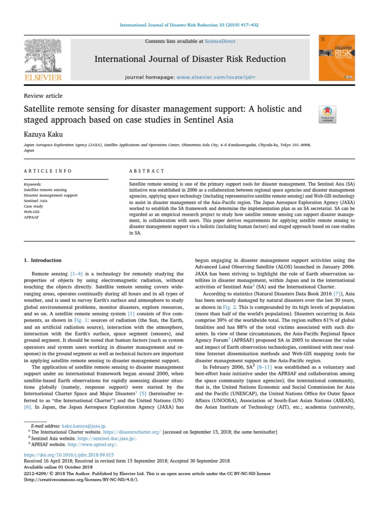 Satellite Remote Sensing For Disaster Management S | PDF | Wildfire ...