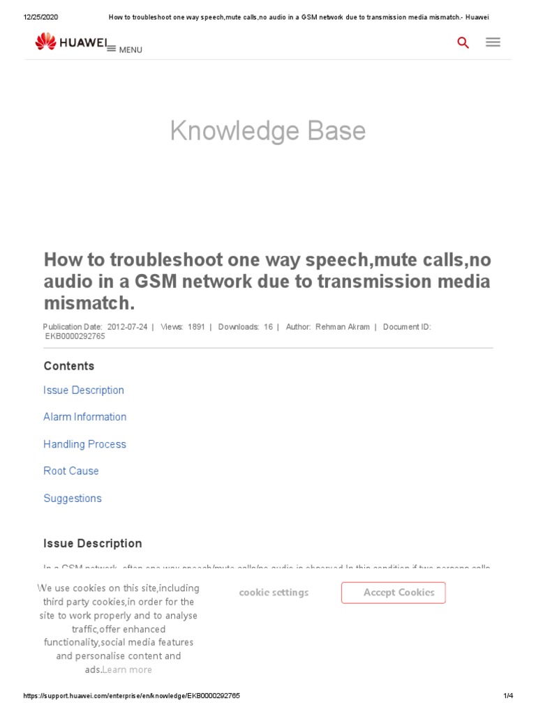 How To Troubleshoot One Way Speech, Mute Calls, No Audio in A GSM ...