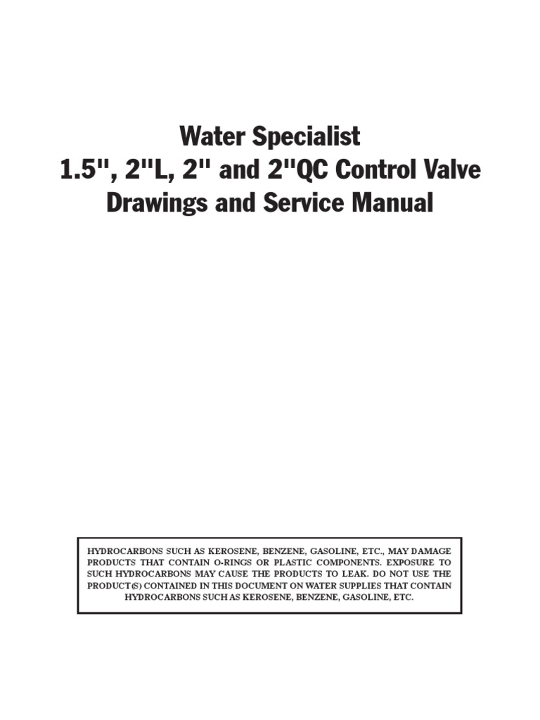 Clack WS1.5 & WS2 Service Manual | PDF | Valve | Screw
