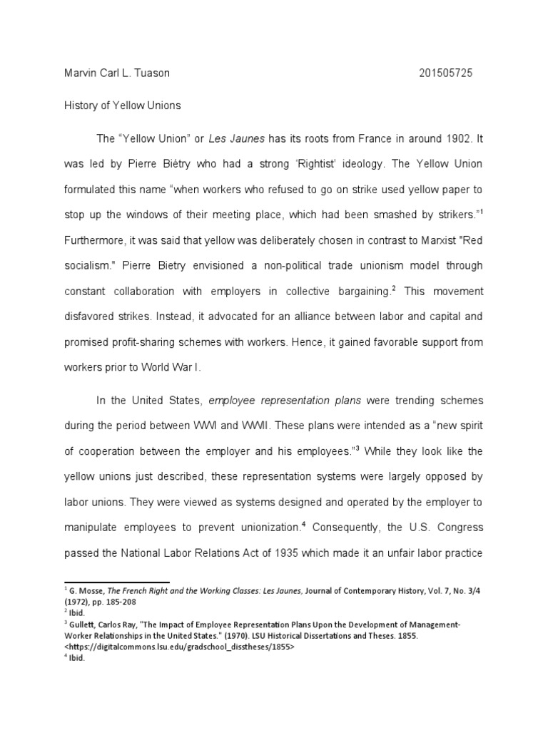 Yellow Unions | PDF | Ratification | Trade Union