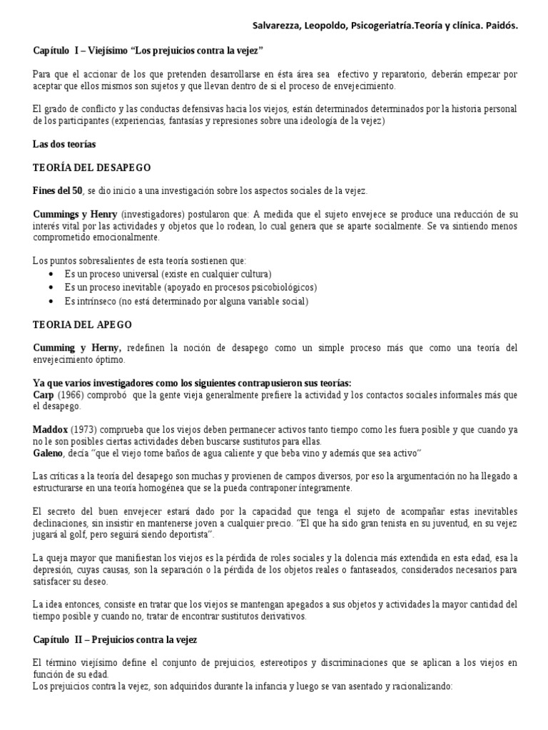 ZALVAREZZA LEOPOLDO - Psicogeriatría | PDF | Vejez | Ciencias del comportamiento