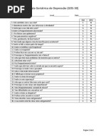 GDS Escala de Depressao Geriatrica | PDF | Depressão