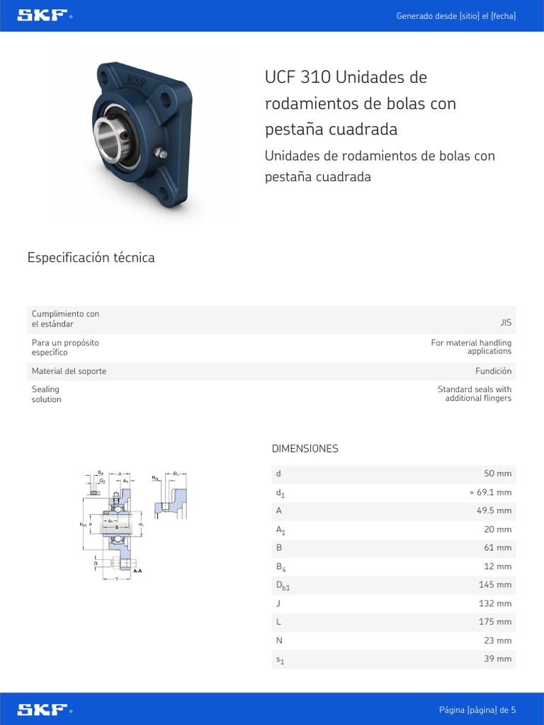 UCF 310 Unidades de Rodamientos de Bolas Con Pestaña Cuadrada - 20210420 | PDF | Red mundial ...