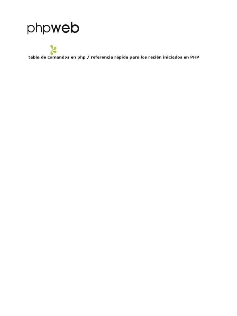 Comandos PHP | PDF | Php | Lenguaje de programación