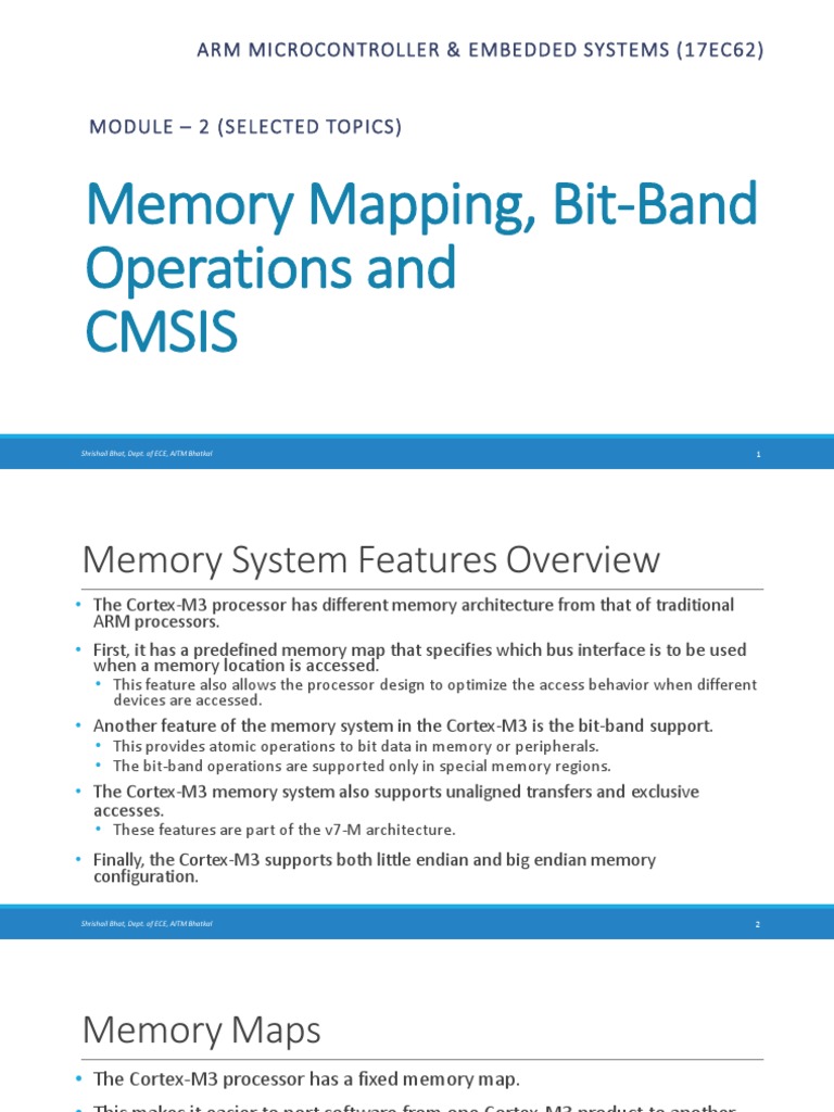 Memory Mapping, Bit-Band Operations and Cmsis: Arm Microcontroller ...