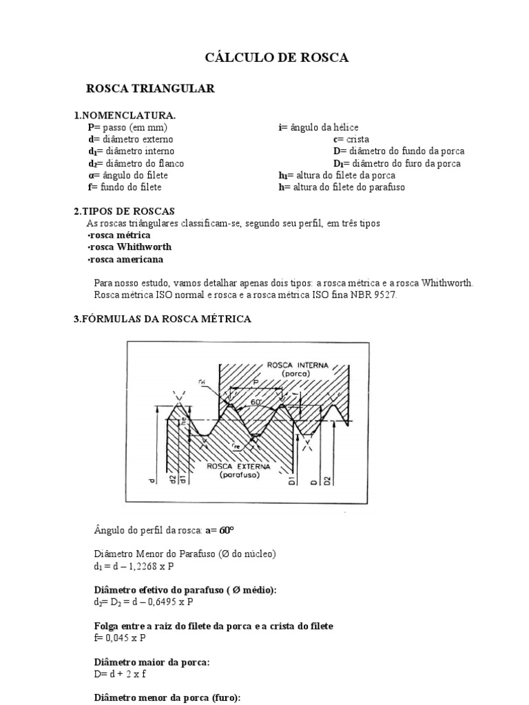 CALCULO DE ROSCA