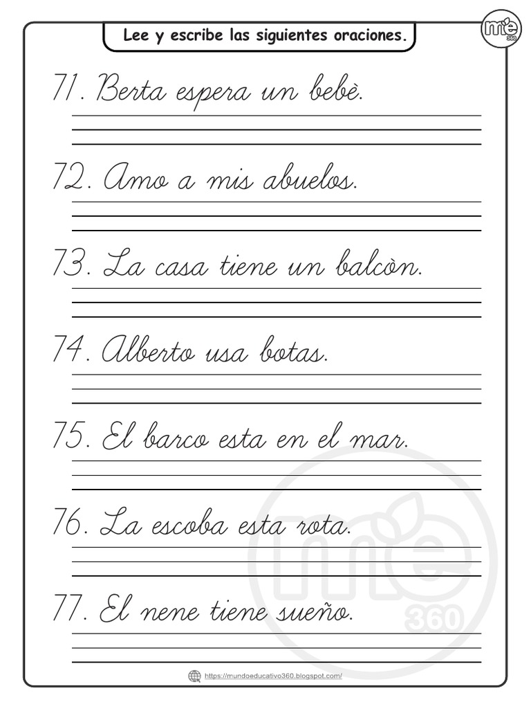 Cuadernillo - Leo - y - Escribo - ORACIONES - Me360 (2da. Parte) | PDF