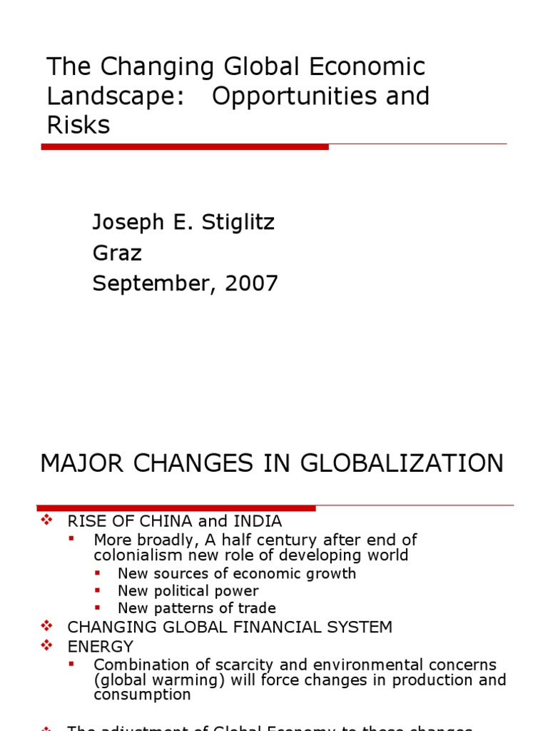 Changing Global Economic Landscape | PDF | Globalization | Balance Of Trade
