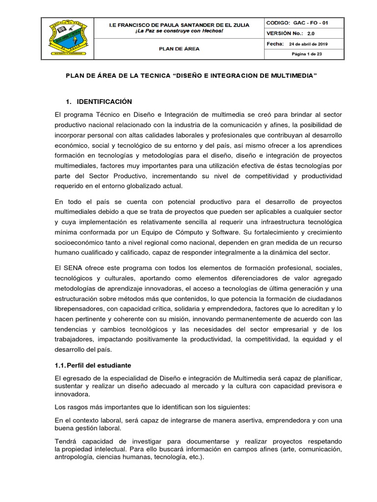 Plan de Área - Especialidad Diseño e Integración de Multimedia 2020 ...