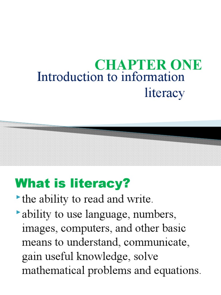 Chapter One | PDF | Information Literacy | Lifelong Learning