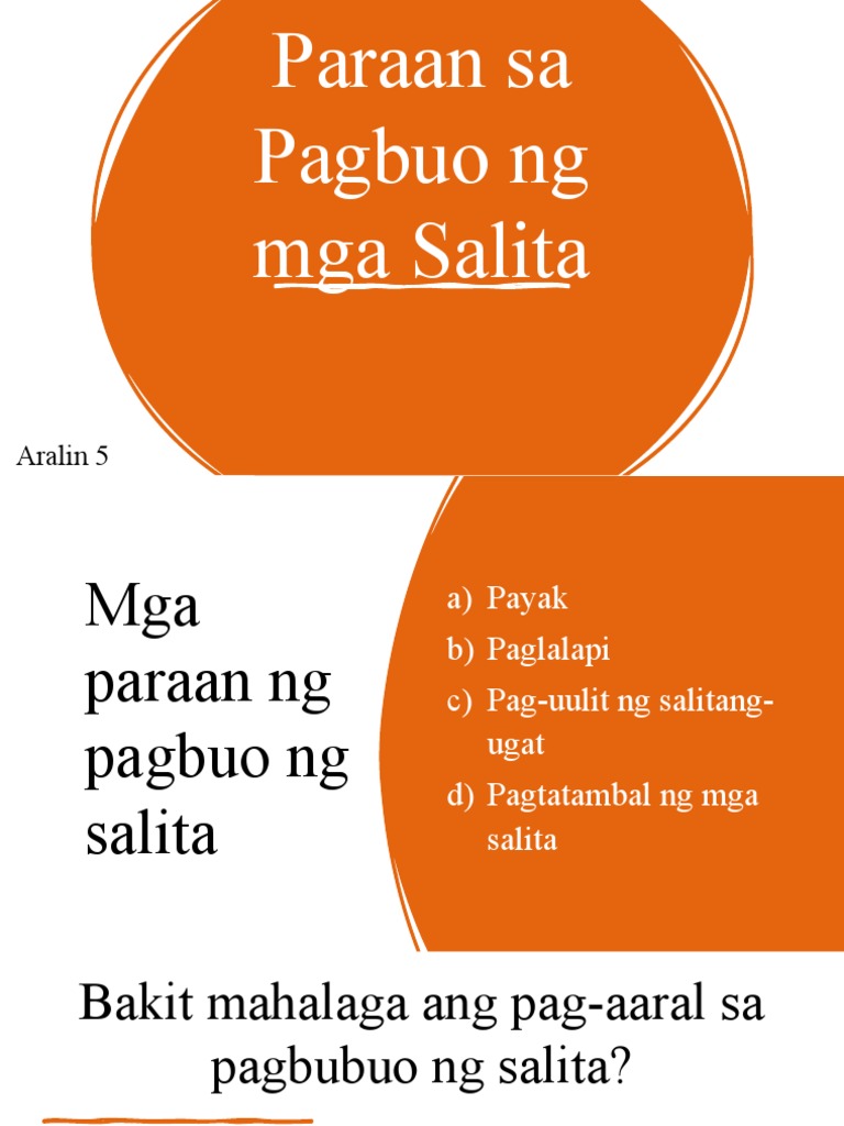 Pangkalahatang Paraan Sa Pagbuo NG Mga Salita | PDF