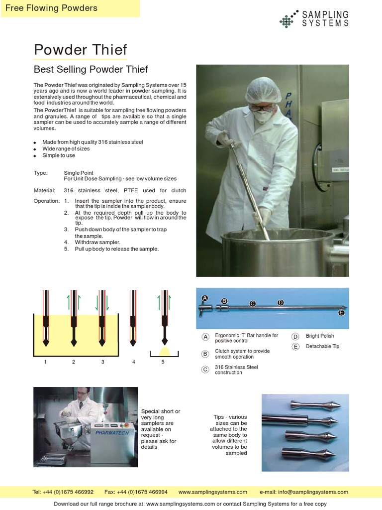 Powder Thief: Sampling | Download Free PDF | Industrial Processes ...