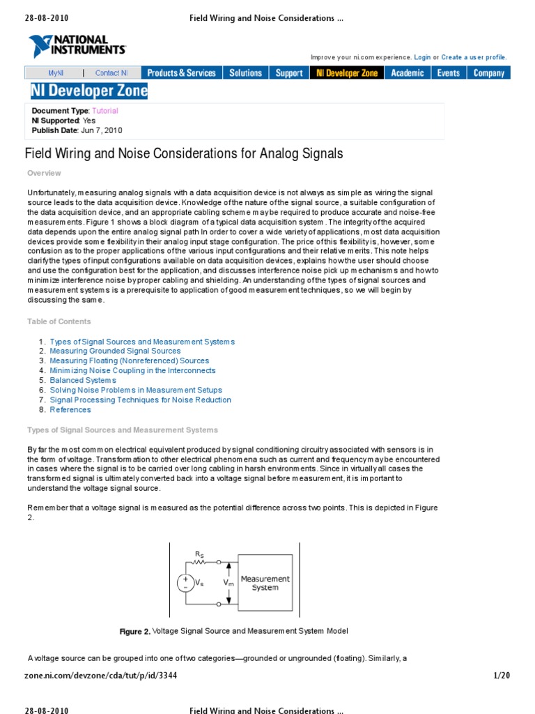 Field Wiring and Noise Considerations For Analog Signals | PDF ...