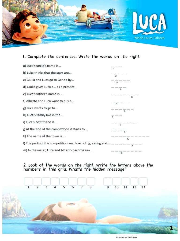 Luca - Worksheet | PDF