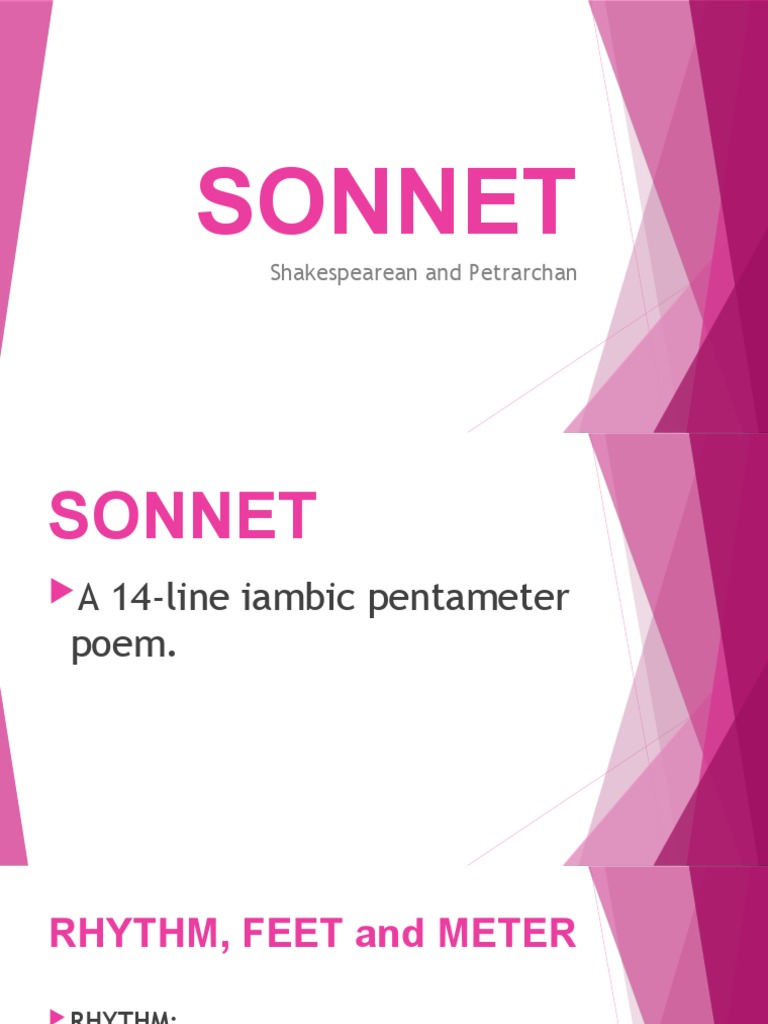 Sonnet: Shakespearean and Petrarchan | PDF | Metre (Poetry) | Poetics