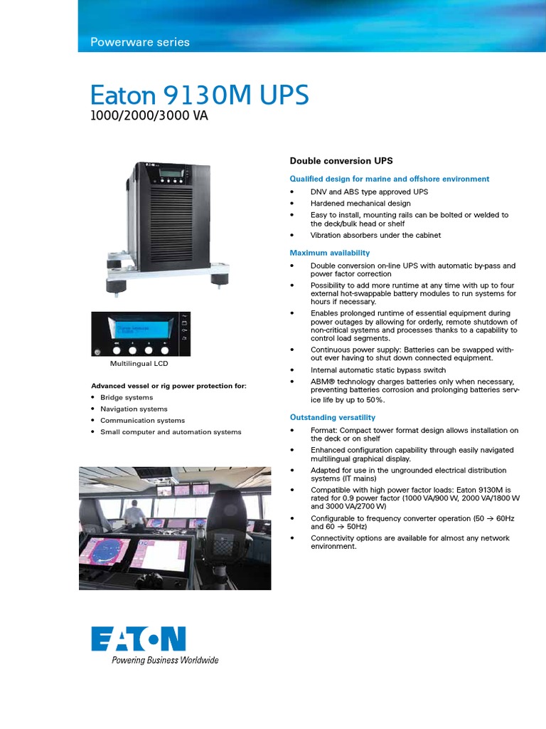 Eaton Marine 9130 Datasheet Rev B.543 | PDF | Usb | Manufactured Goods