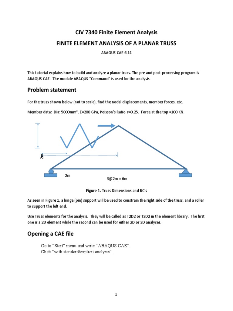 ABAQUS Tutorial - Truss Analysis | PDF | Rectangle | Directory (Computing)
