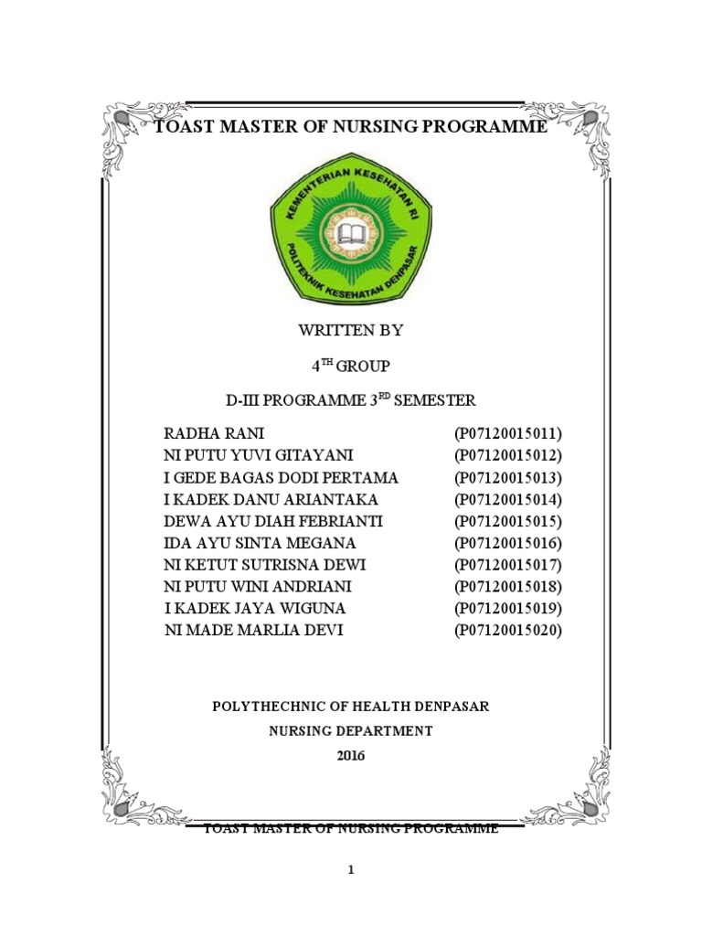 Toast Master of Nursing Programme: Written by 4 | PDF | Anemia | Vitamin