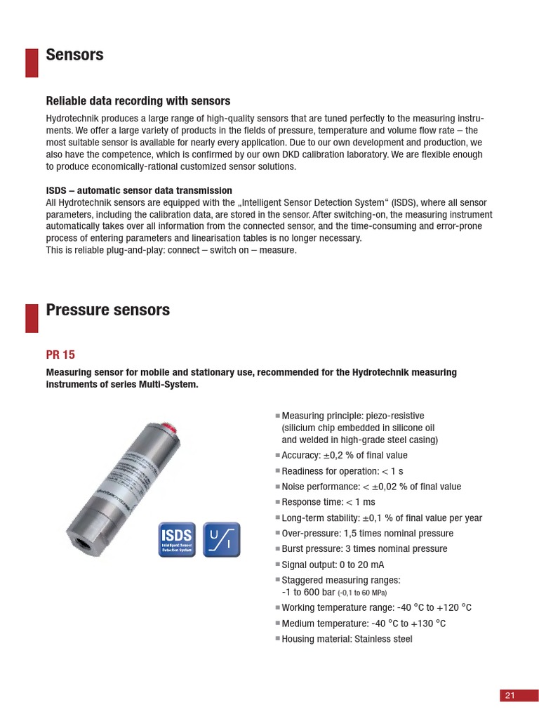 Hydrotechnik Sensor Solutions Overview | PDF | Viscosity | Flow Measurement