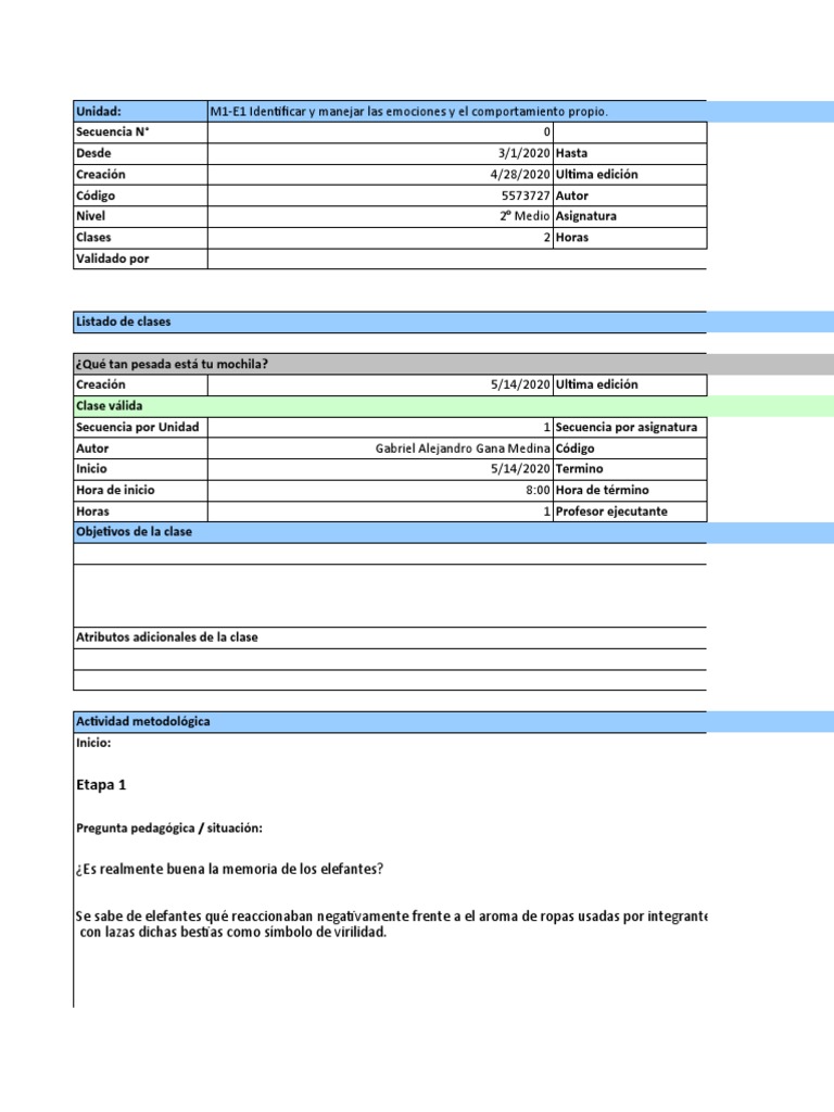 Formato de Actividades Sel M1-E1 Identificar y Manejar Las Emociones y ...