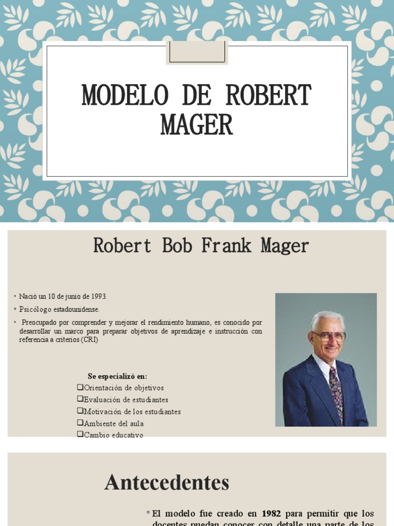 Modelo Educativo de Robert Mager | PDF | Evaluación | Aprendizaje
