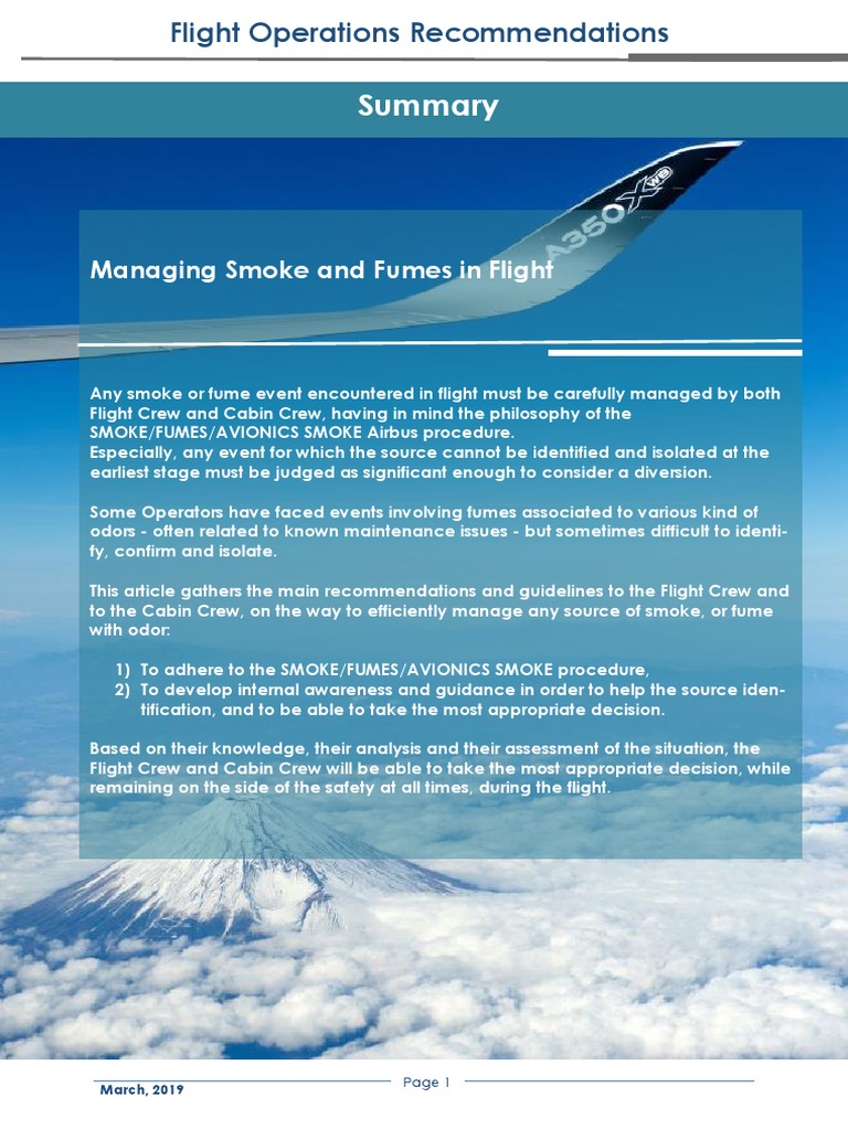Managing Smoke and Fumes in Flight | PDF | Odor | Flight Attendant
