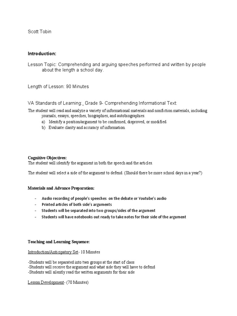 Scott Tobin: Cognitive Objectives | PDF | Cognition | Homework