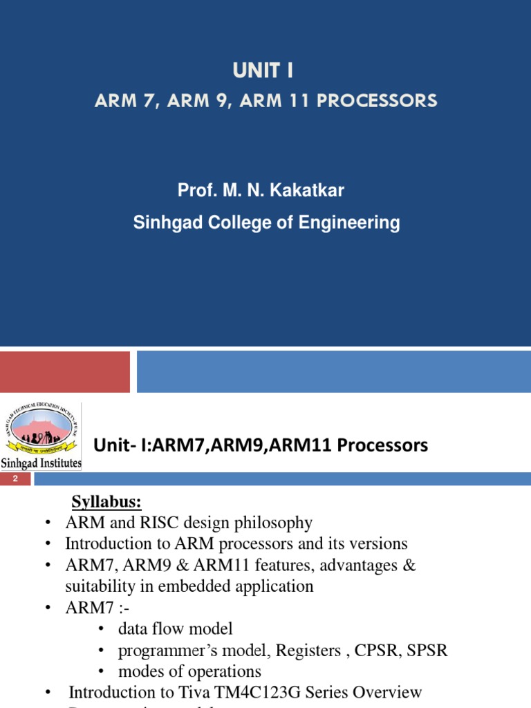 Unit 1 - ARM7 | PDF | Arm Architecture | Central Processing Unit