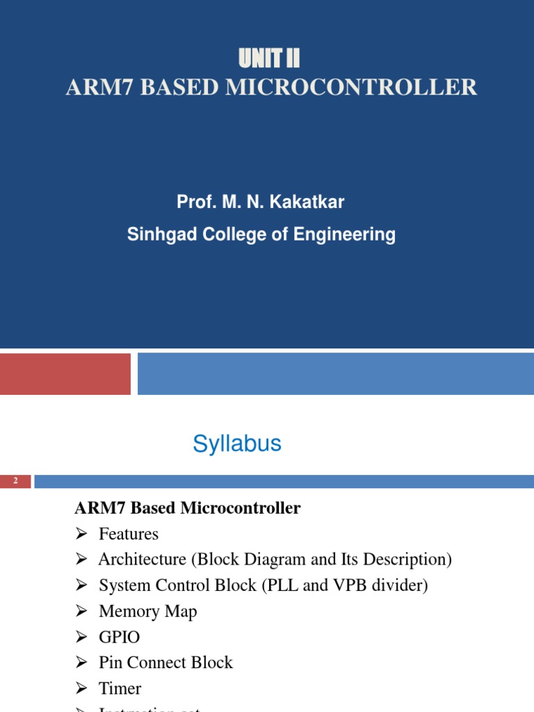 ARM7 Based Microcontroller LPC2148 Features and Architecture | PDF | Microcontroller | Arm ...