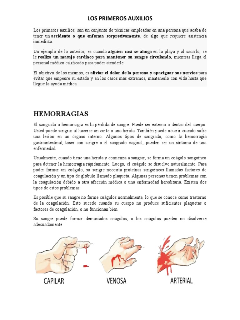 Los Primeros Auxilios | PDF | Herida | Quemar