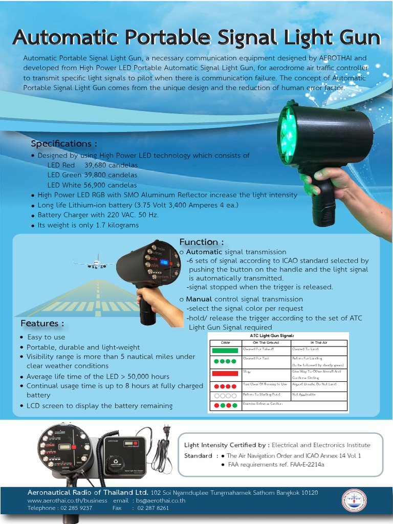 ATC Light Gun Signal Specifications | PDF | Air Traffic Control | Aviation