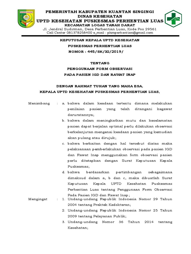 SK Form Observasi | PDF