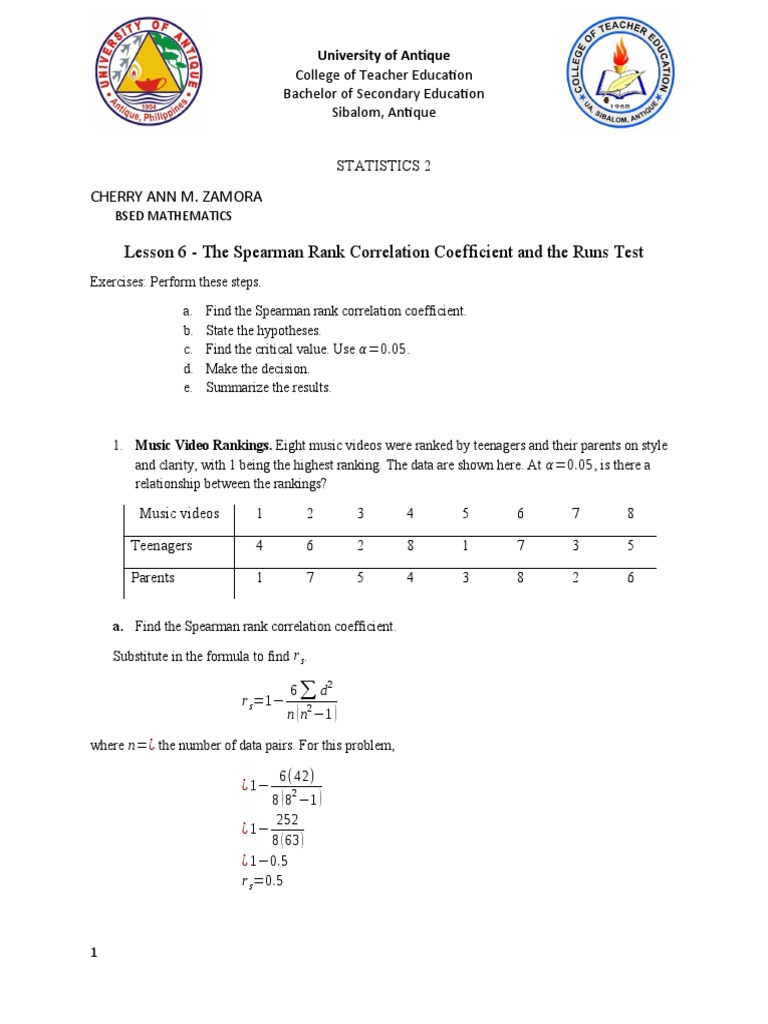 Spearman Correlation Analysis in Statistics | PDF | Correlation And ...