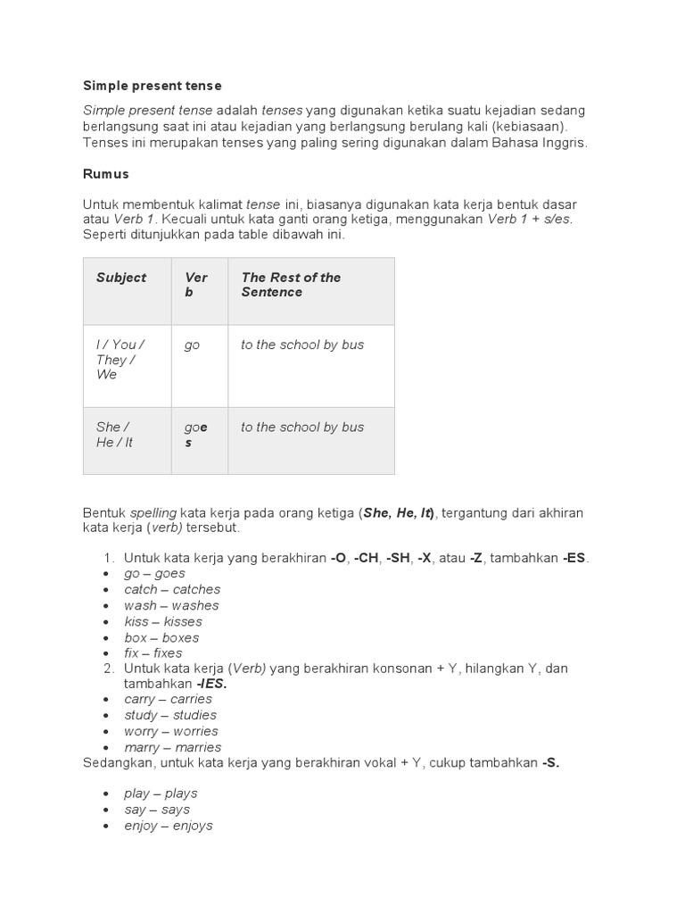 Simple Present Tense | PDF