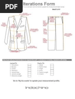 Tailoring Alterations Form Guide | PDF | Body Shape | Softlines (Retail)