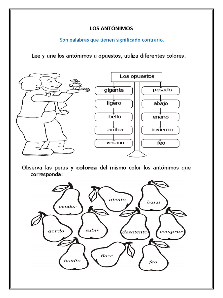 Actividad de Los Antónimos | PDF