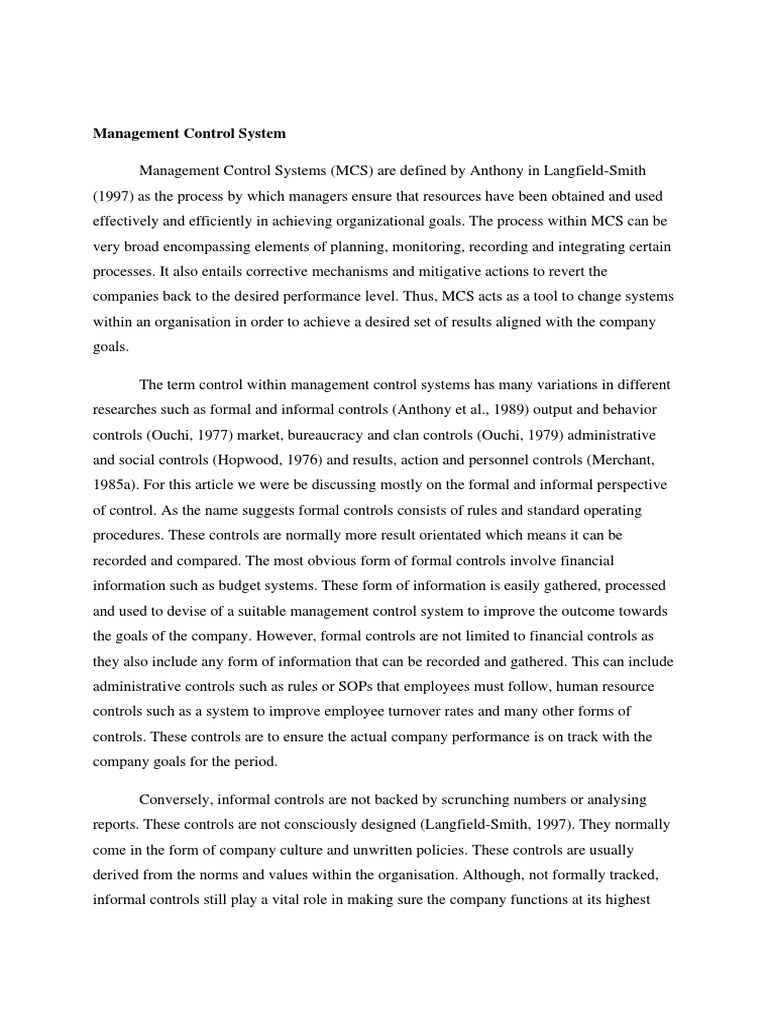 A Brief Introduction On MCS | PDF | System | Competitive Advantage