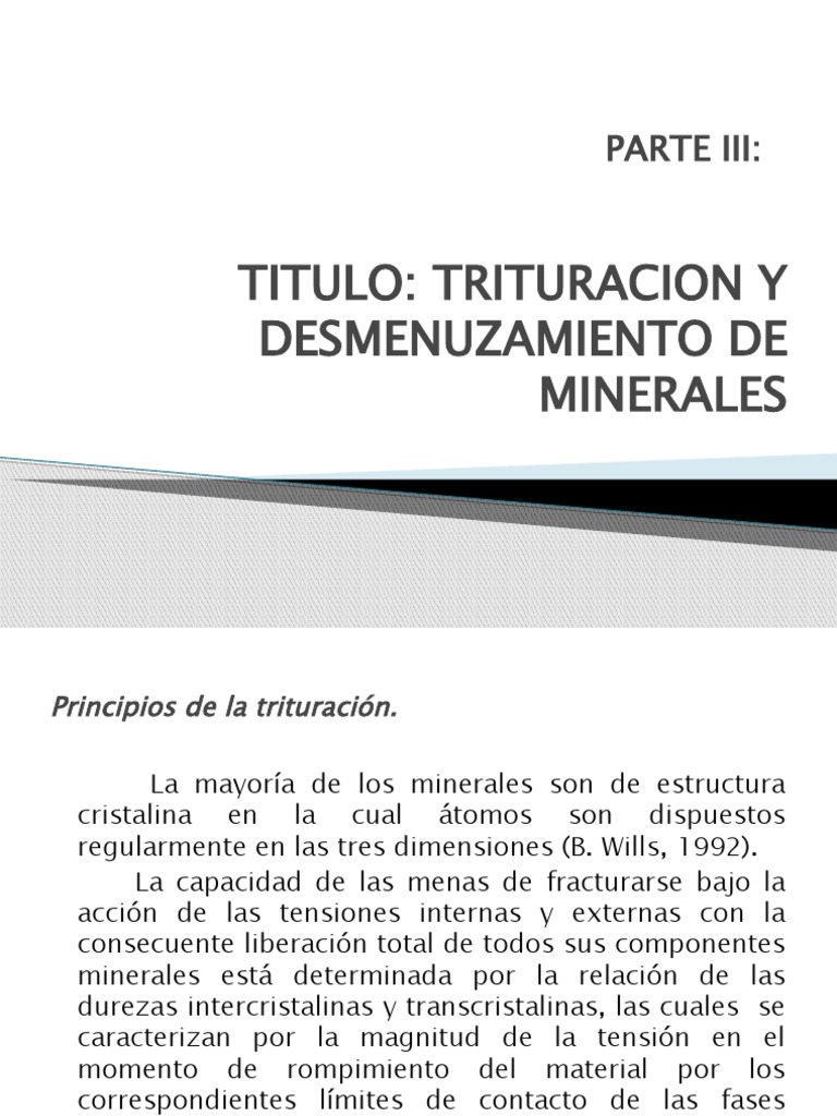 Trituracion | PDF | Minerales | Química