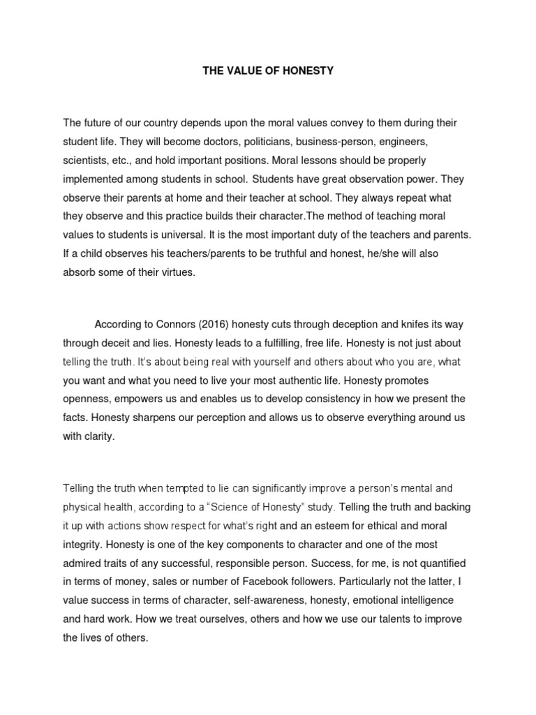The Importance of Teaching Honesty and Moral Values to Students to ...